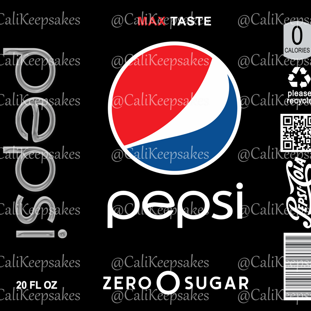Pepsi Zero Soda Label PNG - Sublimation 300DPI | CaliKeepsakes – Rustic ...